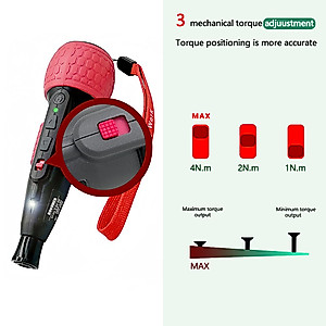 DONUMEH Cordless Electric Screwdriver 3.6V Power Tool Mini Drill Rechargeable Lithium Battery Torque adjustment Automatic And Manual Led Light Home Gadget Maintenance (RED)