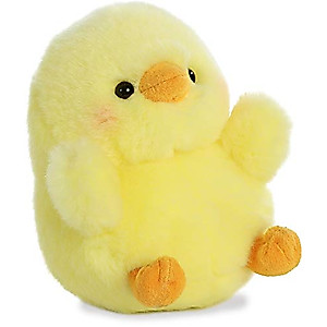 Aurora® Round Rolly Pet™ Chickadee Chick™ Stuffed Animal - Adorable Companions - On-The-Go Fun - Yellow 5 Inches