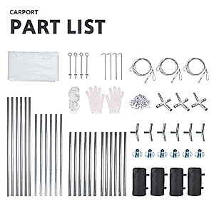 Quictent 10X20'ft Upgraded Heavy Duty Carport Car Canopy Party Tent with Reinforced Steel Cables-White