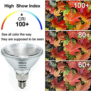 Vinaco PAR38 Flood Light，4 Pack PAR38 Halogen Flood Light Dimmable 70W 120V， High Brightness 800LM, PAR38 Bulb with E26 Base,2800K Warm White Ideal for Indoor/Outdoor