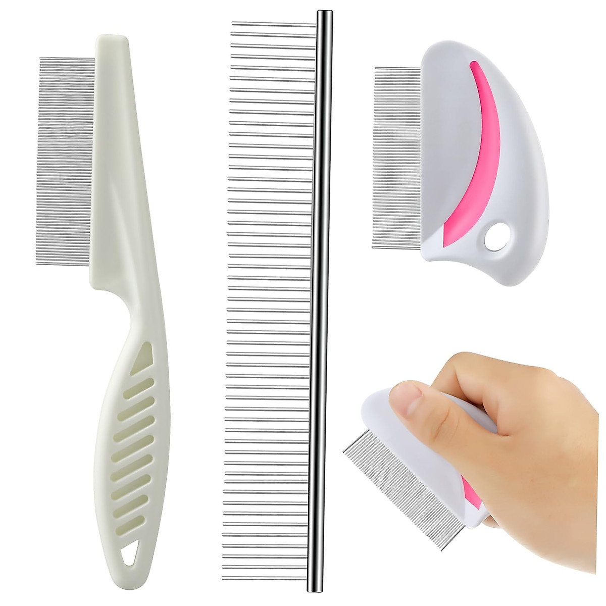 3pcs Pet Grooming Comb Set Combs Grooming Kit Dog Eye Wipes Angel Eyes for Dogs Grooming Comb Kit for Pets Tear Stain Remover Comb Cat Comb Cat Grooming Comb Dog Brush Plastic Balacoo