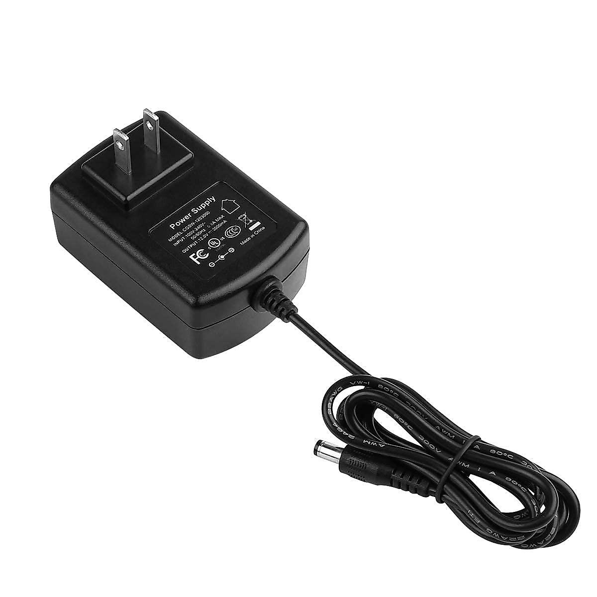 12V 3A Power Supply Adapter SUEPRNIGHT AC 100-240V to DC 12 Volt Power Supply Transformer Converter with 5.5mm x 2.1mm Plug for Router Led Strip Lights CCTV Camera