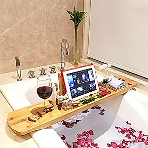 SDGH Tray Bathtub Spa Storage Rack Storage Rack Wine Book Tablet Phone Rack Bath Rack Tray