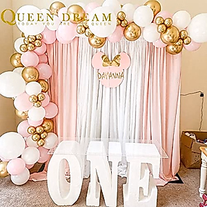 White Backdrop Curtains 2 Panels 5ft x 8ft Sheer Chiffon Backdrop Curtain Drapes for Birthday Party Wedding Decorations