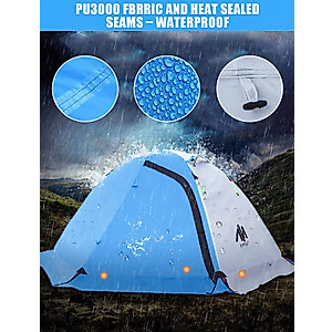 4 Season Backpacking Tent & 6x7FT Tent Footprint for Backpacker Outdoor Hiking Survival
