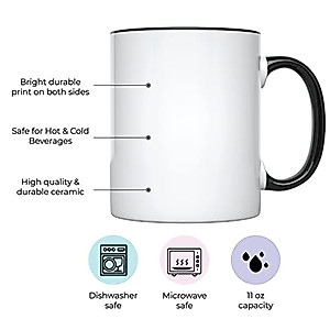 YouNique Designs Mushroom Mug, 11 Ounces, Mushroom Cup, Mushroom Tea Cup, Mushroom Coffee Cup, Mushroom Cups, Mushroom Coffee Mug, Mushroom Tea Mug (Black Handle)