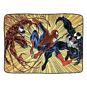 Marvel Spider-Man Maximum Carnage and Venom Flannel Fleece Throw Super Soft Lightweight Fleece Blanket, 45 x 60 Inches