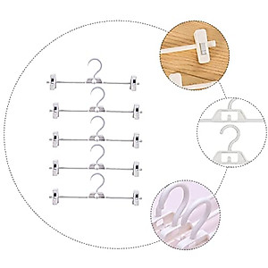 Cabilock Plastic Hangers 10pcs Space- White Clothing for Skirt Clips Drying Pants Pant Slack Plastic Rack Jeans Non- Home Balcony Adjustable Clip Skirts Hangers Slacks Trouser Non Pants Hangers