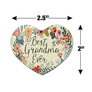 Best Grandma Ever Floral Heart Acrylic Fridge Refrigerator Magnet