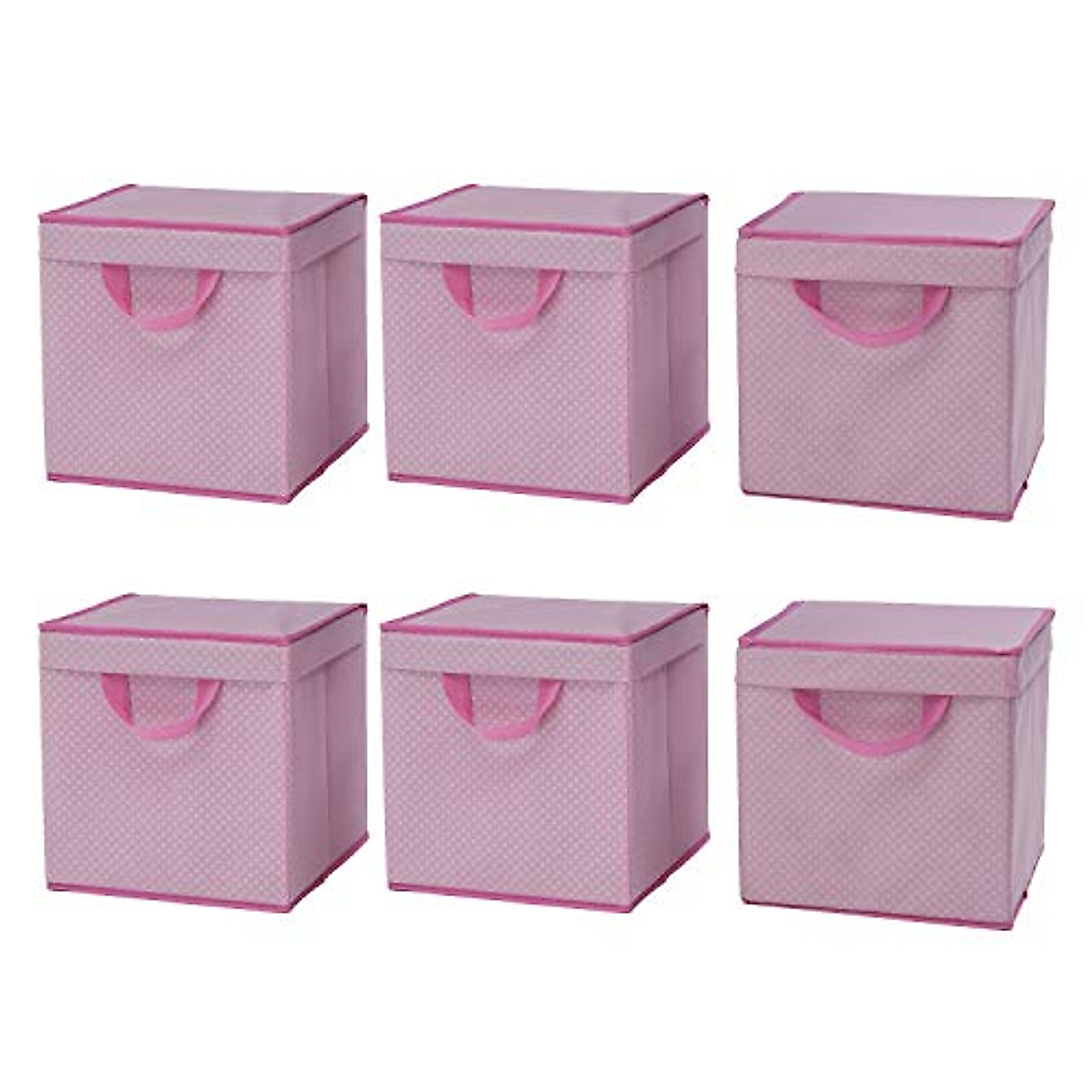 Delta Children Lidded Storage Bins, Barely Pink, 6-Pack