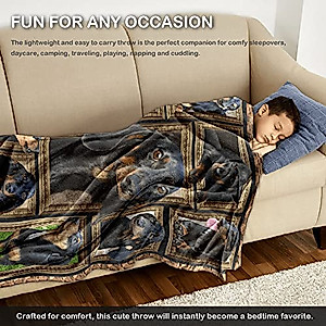 Soft Fuzzy Dachshund Throw Blanket for Kids Boys Girls, Dachshund Dog Print Plush Gift for Dog Lover, 40x50 inch