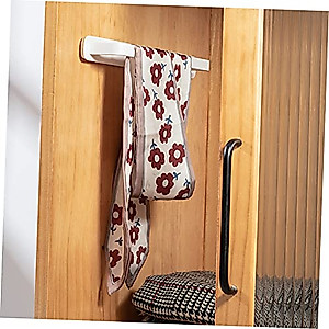 BUGUUYO Towel Mount Clothing Clothes Hanger Wall Mounted Clothes Hanger Kitchen Hand Towel Bar Wall Mounted Clothing Rack Dish Cloth Holder Towel Rod White The HIPS