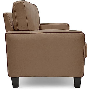 Serta Palisades Upholstered Sofas for Living Room Modern Design Couch, Straight Arms, Soft Fabric Upholstery, Tool-Free Assembly, 78" Sofa, Kingston Tan