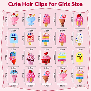 36 Pieces Cute Hair Clips for Girls Candy Rainbow Hairpins Ice Cream Unicorn Cute Barrettes Fun Dessert Patterns Accessories Cartoon Flower Fruit Hair Clips