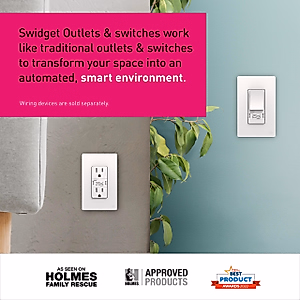 Swidget Air Quality + Wi-Fi Control Insert - Works with Swidget Outlets and Switches (sold separately) to measure temperature, humidity, air pressure & total VOCs used to calculate air quality & CO2