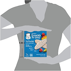 Gerber Snack for Baby Teethers, Mango Raspberry, Gentle Teething Wafers Flavored with Real Fruits, 12 Individually Wrapped 2-Packs (24 Wafers/Box) (Pack of 2 Boxes)