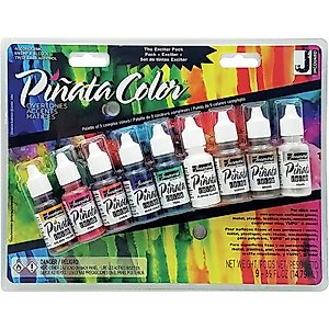Jacquard Alcohol Ink Set - Pinata Color Overtones Exciter Pack - Highly Saturated - Acid-Free - 9 Assorted Colors Half Ounce