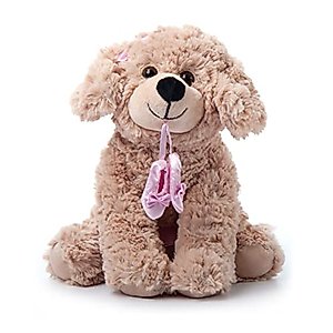 The Petting Zoo Ballerina Scruffy Dog Stuffed Animal, Gifts for Kids, Caramel Brown Dog Plush Toy 10 Inches