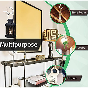 Etoolia 50 Pcs Ceiling Hooks for Hanging Plants - 2.9 inches Plant Hooks Heavy Duty, Hanging Hooks for Christmas Lights, Cups, Decors - White Vinyl Coated Screw in Plant Hanger Hook Indoor and Outdoor