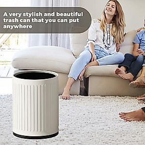 LEASYLIFE 14L/3.7GAL Metal Waste Basket for Bathroom,Office Round wastrbasket,Large Office Trash can,Modern Garbage can for Bedroom,Living Room,Office,Laundry,Restaurant,Hotel