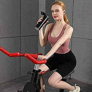 GOOFIT Water Bottle Double Wall Vacuum Insulated Thermos Beverage Coffee Bottle Stainless Steel Travel Mug Thermos Flask BPA Free Keeps Cold 24H Hot 24H 16 Oz Black