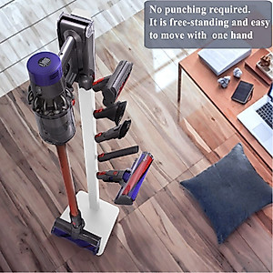 XIGOO Storage-Stand-Docking-Station-Holder Compatible with V15 Detect V11 V10 V8 V7 V6 Cordless Vacuum Cleaners, Stable Metal Organizer Rack(White, 5 Hooks)