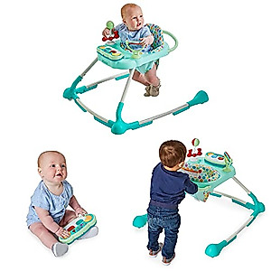 Kolcraft Tiny Steps Groove 3-in-1 Infant and Baby Activity Push Walker with Steel Base, Removable Piano-Toy, Seated or Walk-Behind for Baby Girl or Boy - Honeycomb
