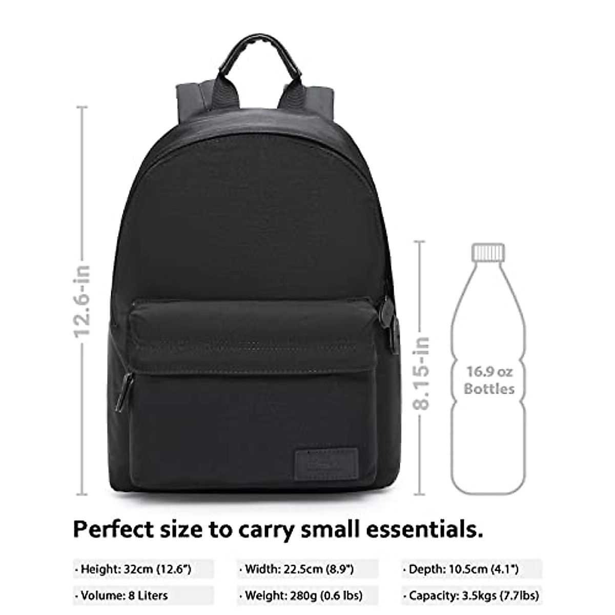 HotStyle SIMPLAY+ Mini Backpack Small Fashion Backpacking Purse, Black