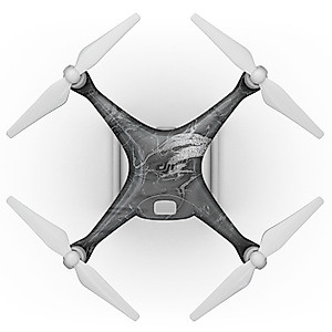 Design Skinz Design Skinz Black & Silver Marble Swirl V7 Full-Body Wrap Decal Skin-Kit Compatible with The Drone DJI Phantom 4 Pro