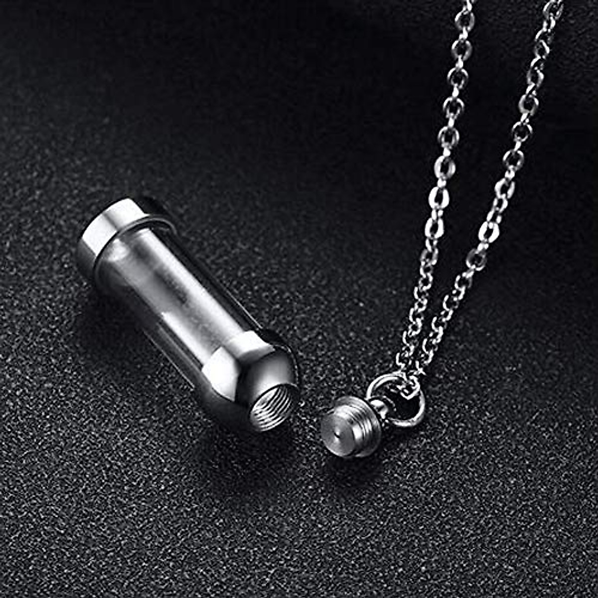 Urn Necklace for Ashes Hourglass Glass Cremation Jewelry Openable Container Pendant Vial Tube