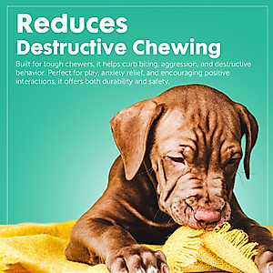 Dog Chew Toys for Aggressive Chewers – Tough Chew Toys for Dogs with Treat Dispenser – Indestructible Rubber Dog Toy for Teeth Cleaning – Chew Bones for Large Dogs