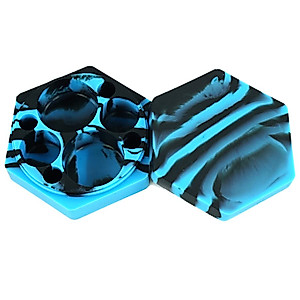 YHSWE Large Hexagon 110ml Silicone Non-stick Storage Container 1 Piece Black/Blue