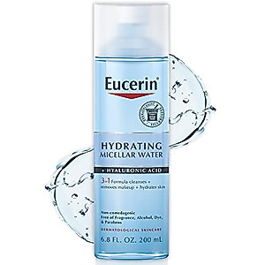 Eucerin Hydrating 3-in-1 Micellar Water, Formulated with Hyaluronic Acid, 6.8 Fl Oz Bottle