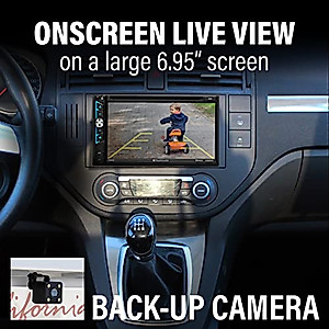 Planet Audio P9695BRC Car DVD Player - A-Link (Screen Mirroring), Bluetooth Audio and Hands-Free Calling, 6.95 Inch LCD Touchscreen, Double Din, DVD, CD, USB, SD, Aux AV in, Backup Camera Included