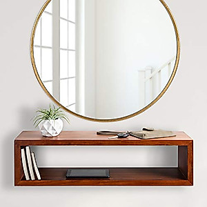 Kate and Laurel Holt Modern Floating Wood Wall Shelf, 30 x 8, Walnut Brown, Chic Rectangular Floating Wood Console for Wall