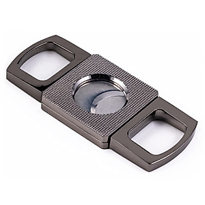Prestige Import Group - Textured High End Guillotine Cutter - Cuts up to 62 Ring Gauge - Color: Gun Metal