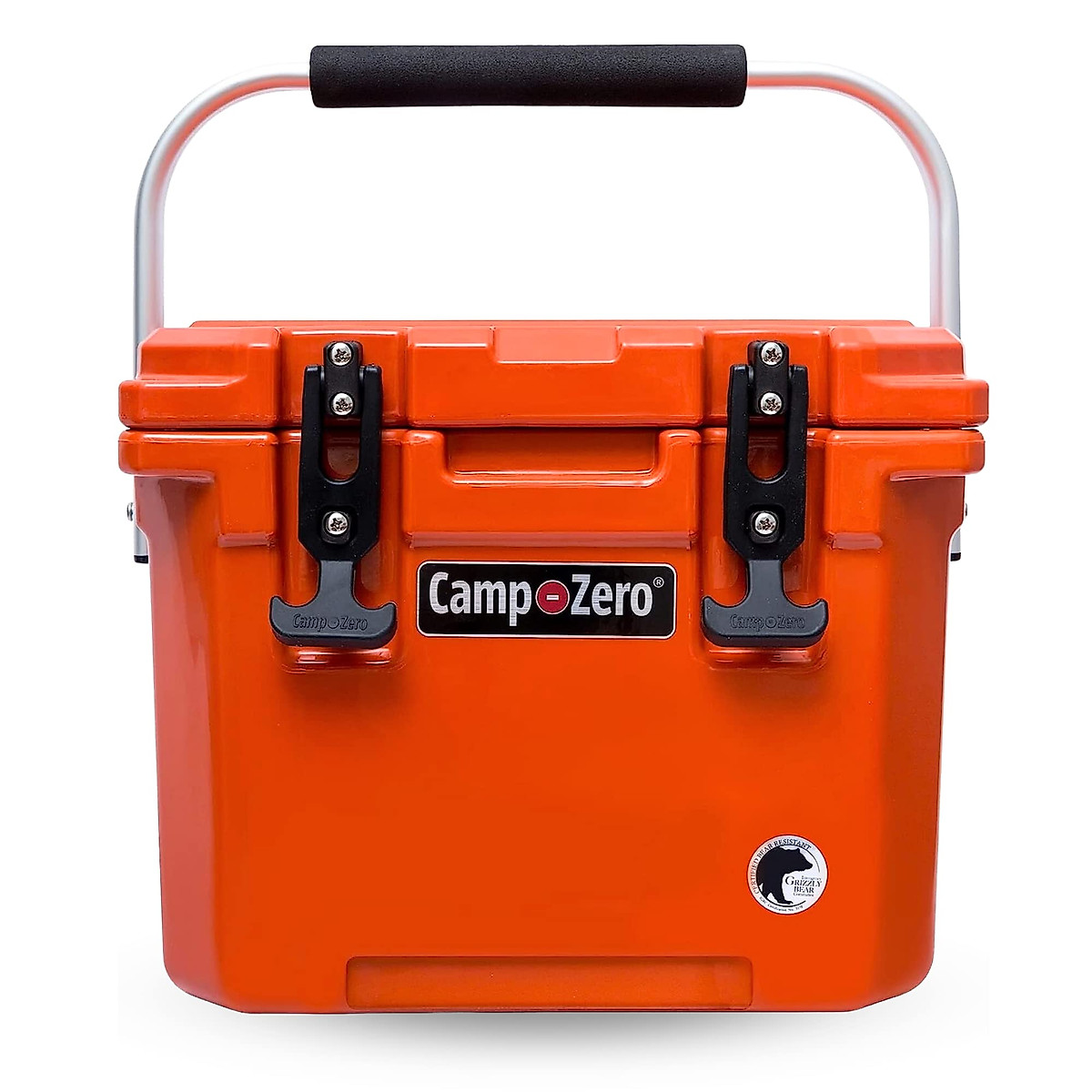 CAMP-ZERO 10L-10.6 Quart Portable Hard Cooler Ice Chest, Perfect for Drinks, Lunch, Beach, Picnics, Boating, Camping and Travel with 2 Molded-in Cup Holders and Folding Aluminum Handle