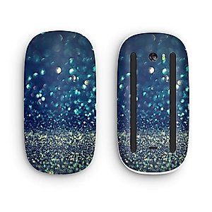 Design Skinz Navy and Gold Unfocused Sparkles of Light Vinyl Decal Compatible with The Apple Magic Mouse 2 (Wireless, Rechargable) with Multi-Touch Surface