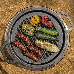 Solo Stove Yukon Cast Iron Grill Cooking Bundle 2.0 | Portable Smokeless Fire Pit, Stand, Grill & Hub, Wood Burning, Removable Ash Pan, Stainless Steel/Cast Iron, H: 26.25in x Dia: 25.75in, 62lbs