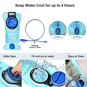 Neboic 2Pack Hydration Backpack Pack with 2L Hydration Bladder - Lightweight Water Backpack Keeps Water Cool up to 4 Hours with Big Storage for Kids Women Men Hiking Cycling Camping Music Festival