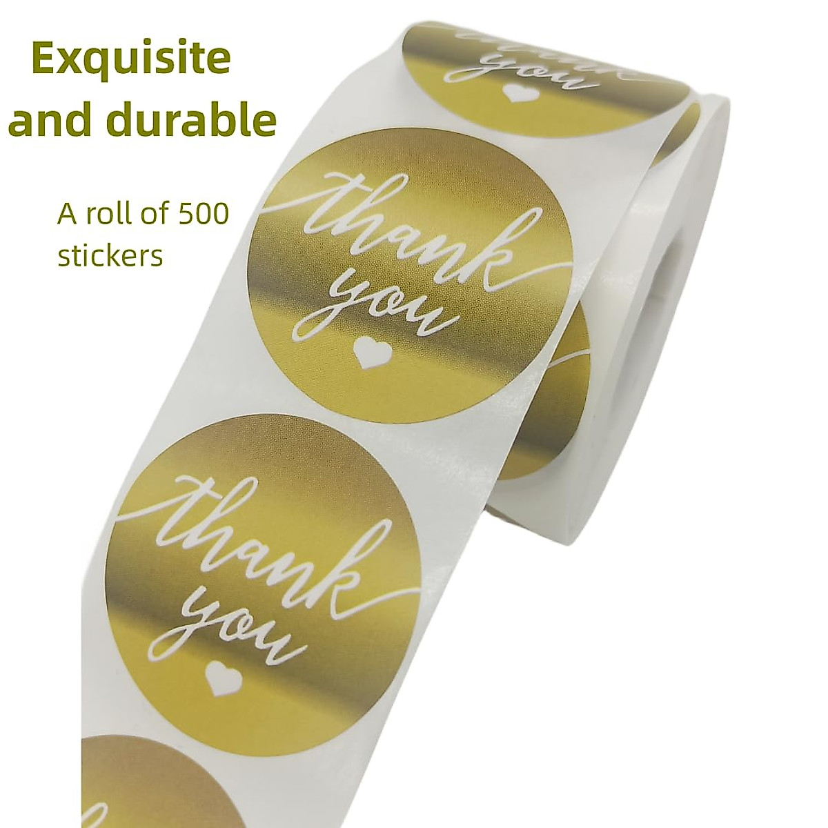 Cafurty 500 Sheets Thank You Labels Sticker Round 1.5", Thank You Sticker for Birthdays, Weddings, Giveaways, Bridal Showers and Perfect for Small Business Owner - Yellow