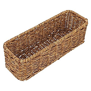 Hemoton Round Basket Round Basket Wicker Storage Baskets Woven Shelf Baskets Set for Storage Organizing Handmade Decorative Storage Bins for Bedroom Closet Refrigerator Storage Bins Makeup Pallete