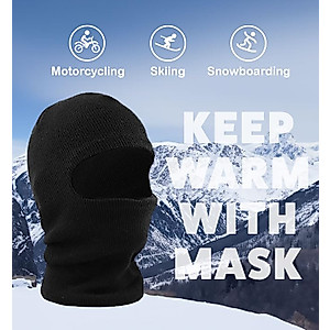 The Hat Depot Made in USA Unisex Ski Mask Winter Hat (Black)