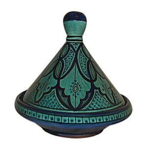 Moroccan Handmade Serving Tagine Exquisite Ceramic With Vivid colors Original 8 inches Across