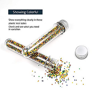 Acrux7 30 Pack Clear Plastic Test Tubes with Screw Caps, 45ml Clear Botanical Bath Salt Tubes 1x5 inch for Beads, Gumball, Candy Storage, Decorate(25x140mm)