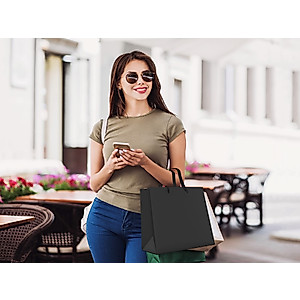 Axe Sickle Kraft Bags 10.7"x 8.3"x 3.2" Paper Bags with Handle Retail Wrap Bags Bulk for Merchandise Boutique Retail Bags, Party Gift Bags &Takeout Bags, Black 20 Pcs