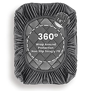 SLEEP ZONE Extra Thick Twin Mattress Topper Plush and Supportive for Back Pain, Breathable Embossed Mattress Pad Cover, Down Alternative Soft Bed Topper with Elastic Fitted Deep Pocket