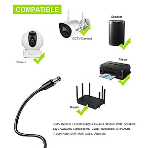 12V 1A Power Supply AC 100-240V to DC 12Volt 1 Amp 12W US Plug, 12V 1A Power Cord with 5.5x2.1mm Tips for LED Strip Light, Camera, CCTV Camera Security System, Router, etc