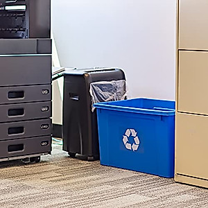 IRIS USA 18 Gallon / 72 Quart Plastic Recycle Bins for Home, Commercial, Indoor, Outdoor, Garage, Blue, 4 Pack