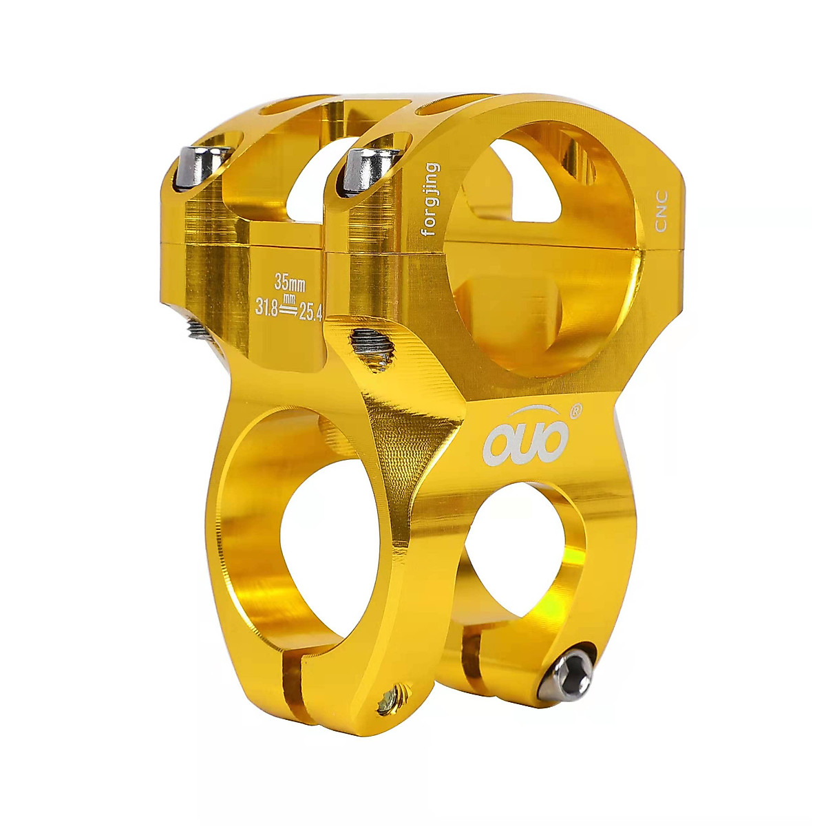 Bicycle Handlebar Stems 35MM Aluminum Alloy CNC Ultra Light Hollow Short Handlebar Riser for Most Bicycle, Road Bike, MTB, BMX, Fixie Gear, Cycling (Gold)